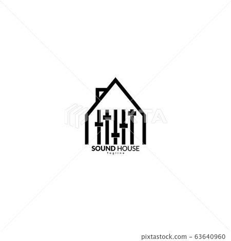 sound hous logo graphic design template vector... - Stock Illustration ...