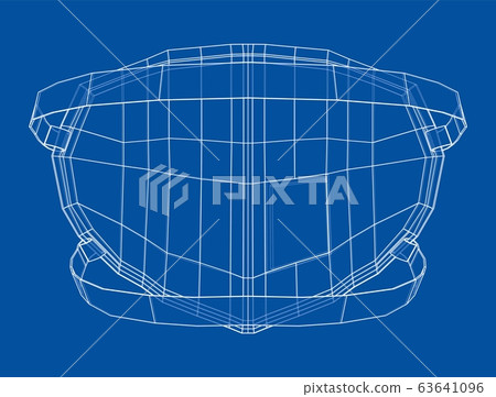 Medical surgical mask. Blueprint style. Vector - Stock Illustration ...