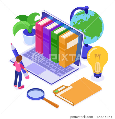 Online distance education from home - Stock Illustration [63643263] - PIXTA