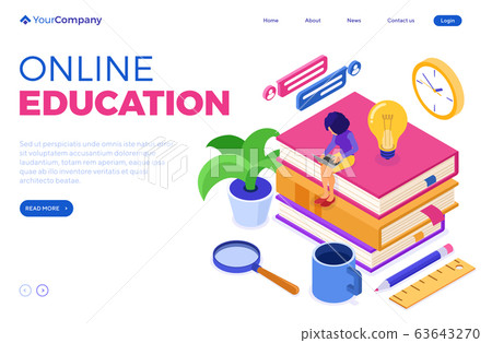 Online distance education from home - Stock Illustration [63643270] - PIXTA