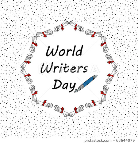 World Writer Day. Postcard, banner, flyer - Stock Illustration ...