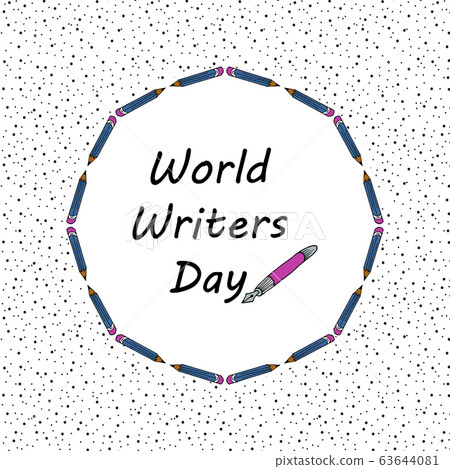 World Writer Day. Postcard, banner, flyer - Stock Illustration ...