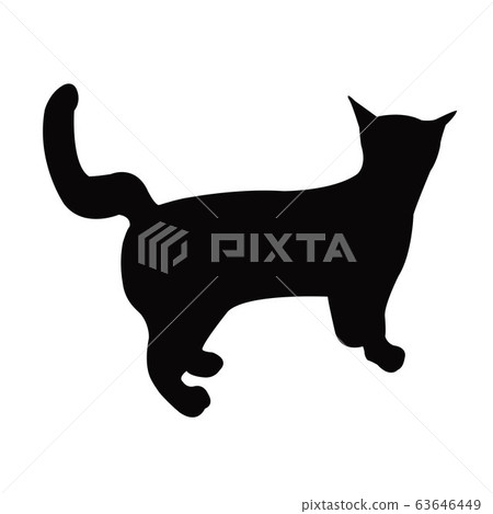 a cat body silhouette vector - Stock Illustration [63646449] - PIXTA
