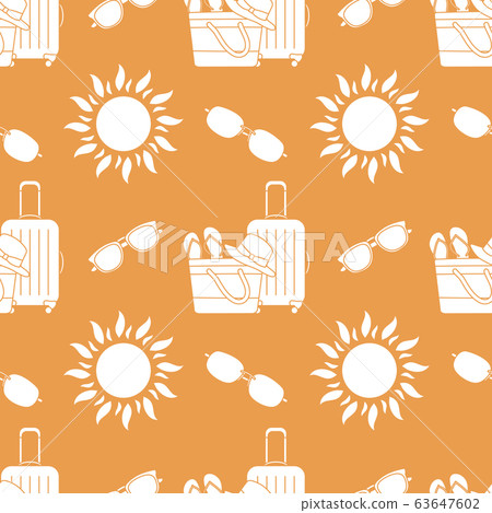 Vector pattern Travel Summer Vacation Beach Sun - Stock Illustration ...