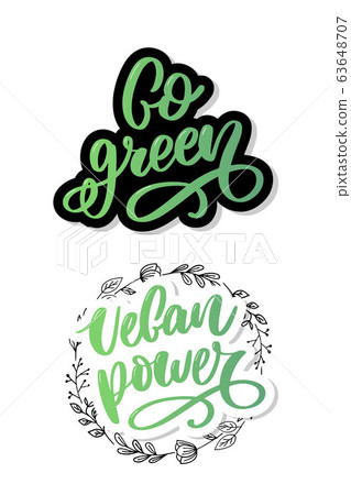 Vector hand drawn sign.Calligraphy Go green. - Stock Illustration ...
