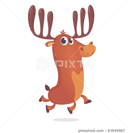 Funny carton moose. Vector illustration isolated - Stock Illustration ...