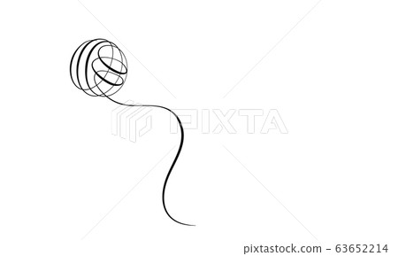 Clew ball of thread. Continuous one line drawing - Stock Illustration ...