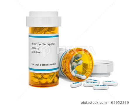Medical bottle with hydroxychloroquine HCQ pills - Stock Illustration ...