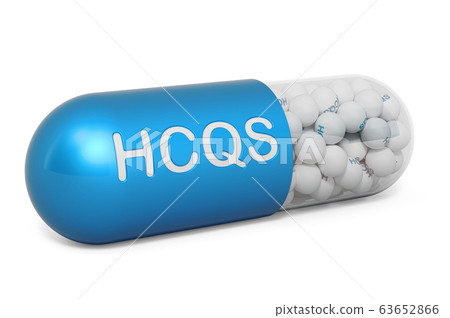 Capsule of hydroxychloroquine HCQ, 3D rendering - Stock Illustration ...