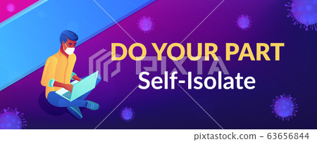 Self-isolation isometric illustration. - Stock Illustration [63656844 ...