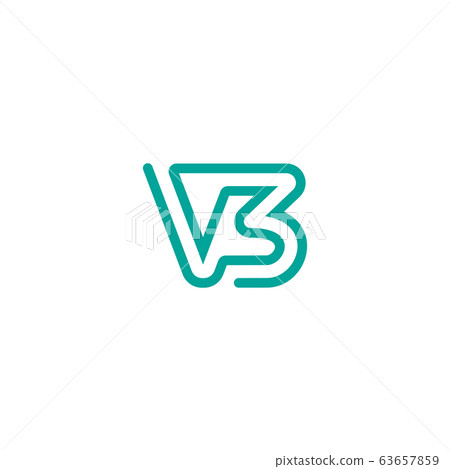 Initials letters V3 logo design vectors monoline - Stock Illustration ...