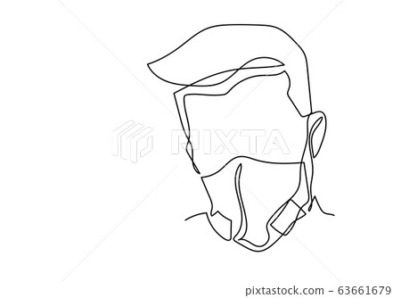 One continuous line drawing medical face mask.... - Stock Illustration ...