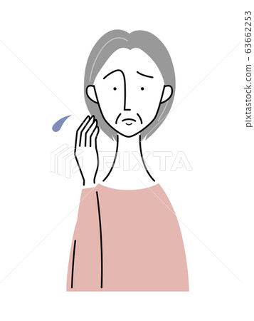 Senior woman with melancholy look / upper body - Stock Illustration ...