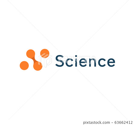Abstract science icon, orange circles, dotted... - Stock Illustration ...
