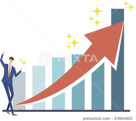 Graph business growth chart rising vector... - Stock Illustration ...