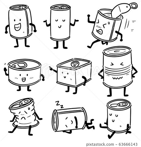 vector set of can cartoon - Stock Illustration [63666143] - PIXTA