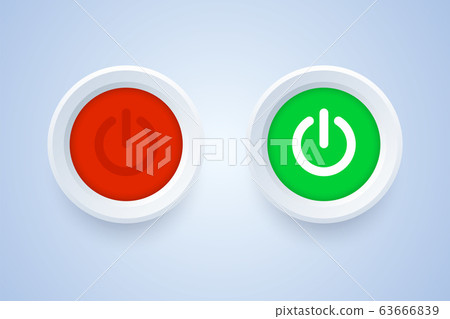 Power off and power on button in 3d style. - Stock Illustration ...