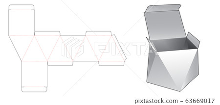 Angled side box die cut template design - Stock Illustration [63669017 ...