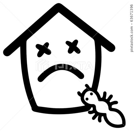 Weak face house icon (white ant) - Stock Illustration [63671396] - PIXTA