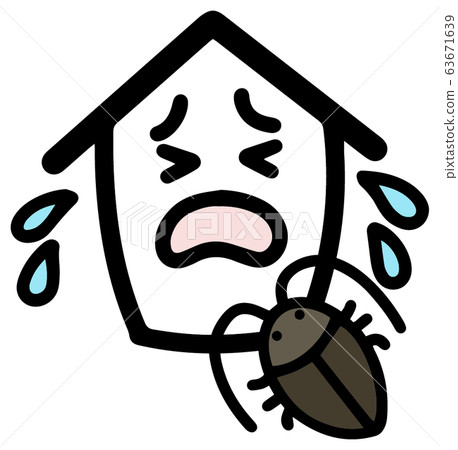 House icon with a crying face (cockroach) - Stock Illustration ...