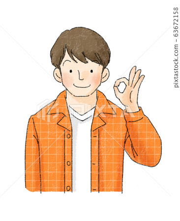 Male expression (OK pose) - Stock Illustration [63672158] - PIXTA