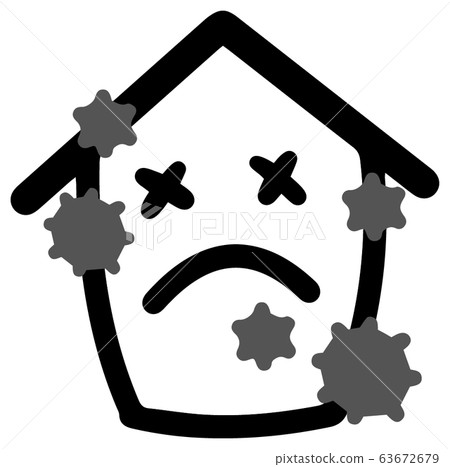 Weak face house icon (dust / virus) - Stock Illustration [63672679] - PIXTA