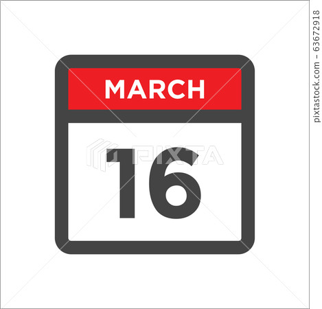 March 16 calendar icon with day of month - Stock Illustration [63672918 ...