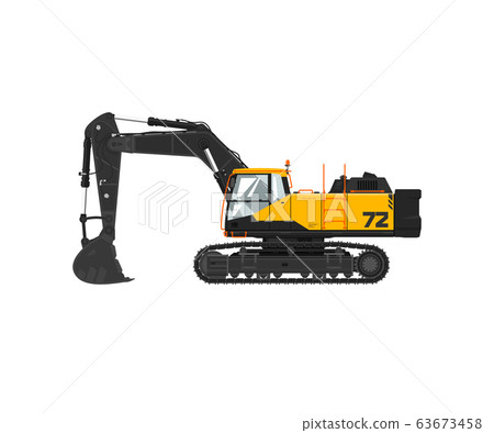 Digger isolated on white background - Stock Illustration [63673458] - PIXTA