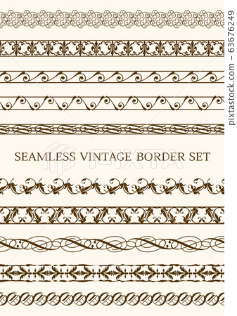 Seamless vintage border set - Stock Illustration [63676249] - PIXTA