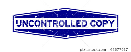 Grunge blue uncontrolled copy word hexagon... - Stock Illustration ...