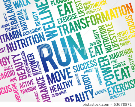 RUN word cloud, fitness, sport - Stock Illustration [63678871] - PIXTA
