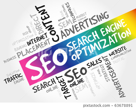 SEO (search engine optimization) word cloud - Stock Illustration ...