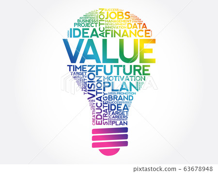 VALUE bulb word cloud collage - Stock Illustration [63678948] - PIXTA