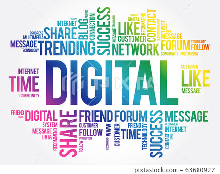 Digital word cloud concept - Stock Illustration [63680927] - PIXTA