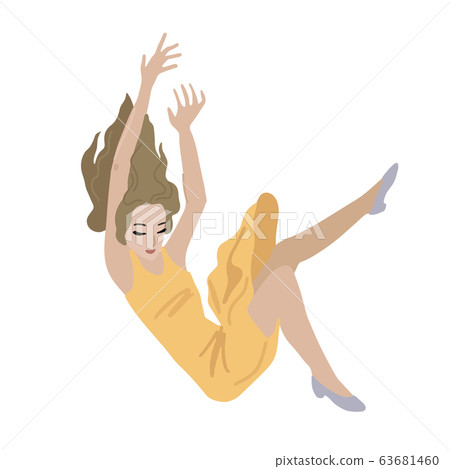 Woman is falling down. Vector isolated... - Stock Illustration ...