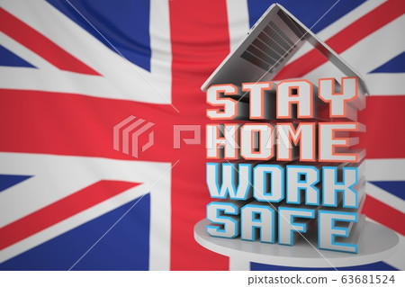 Portable computer and STAY HOME WORK SAFE... - Stock Illustration ...