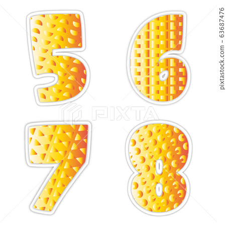 Five, six, seven, eight golden vintage numbers... - Stock Illustration ...
