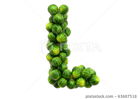 Letter L from watermelons. 3D rendering - Stock Illustration [63687518 ...