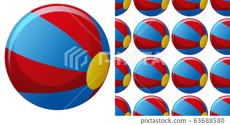 Seamless background design with beach balls - Stock Illustration ...