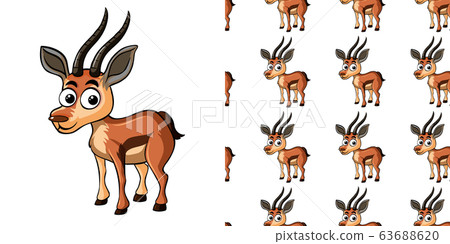 Seamless background design with cute gazelle - Stock Illustration ...