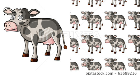 Seamless background design with dizzy cow - Stock Illustration ...