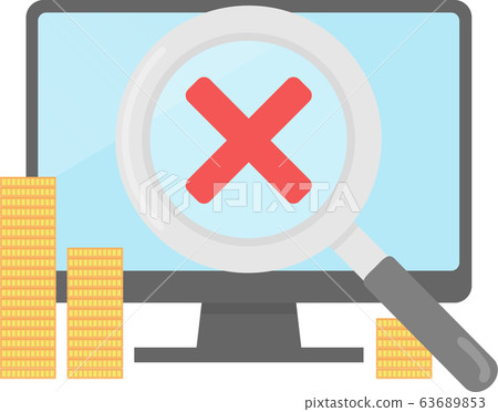X, PC and coin - Stock Illustration [63689853] - PIXTA