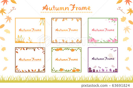 Autumn design material set frame - Stock Illustration [63691824] - PIXTA