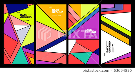 Vector colorful geometric retro color... - Stock Illustration [63694850 ...