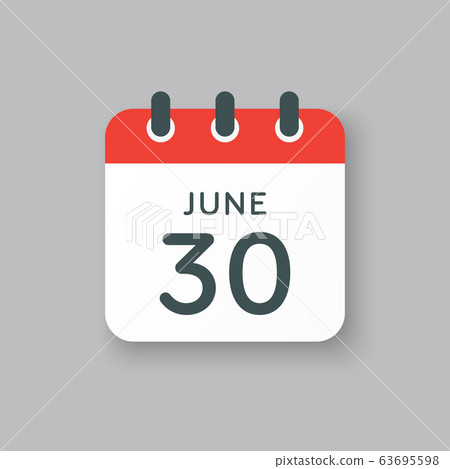 Icon calendar day 30 June, summer days of the year - Stock Illustration ...