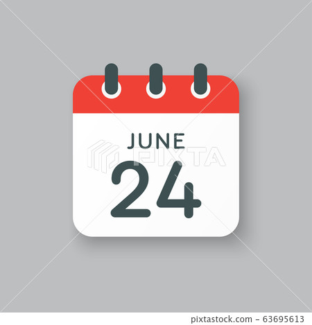 Icon calendar day 24 June, summer days of the year - Stock Illustration ...