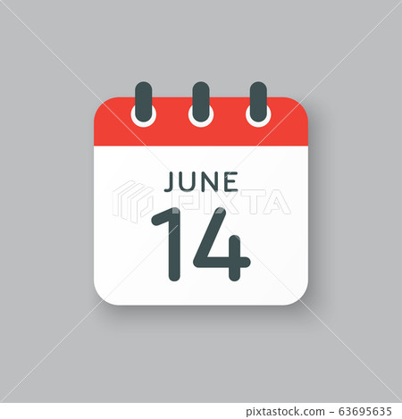 Icon calendar day 14 June, summer days of the year - Stock Illustration ...