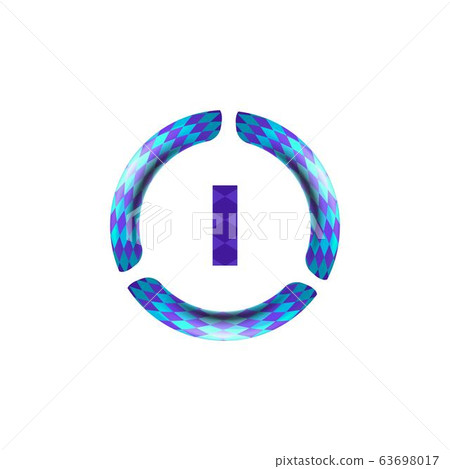initial letter i round, circle logo Ideas. - Stock Illustration ...