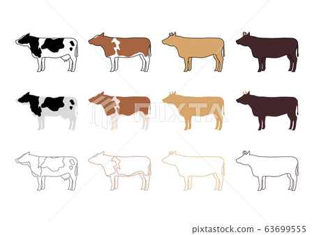 Cow variation illustration icon set - Stock Illustration [63699555] - PIXTA