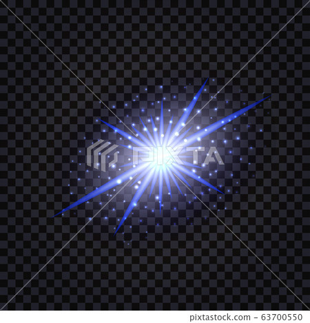 Blue glowing magic star with light flash effect... - Stock Illustration ...